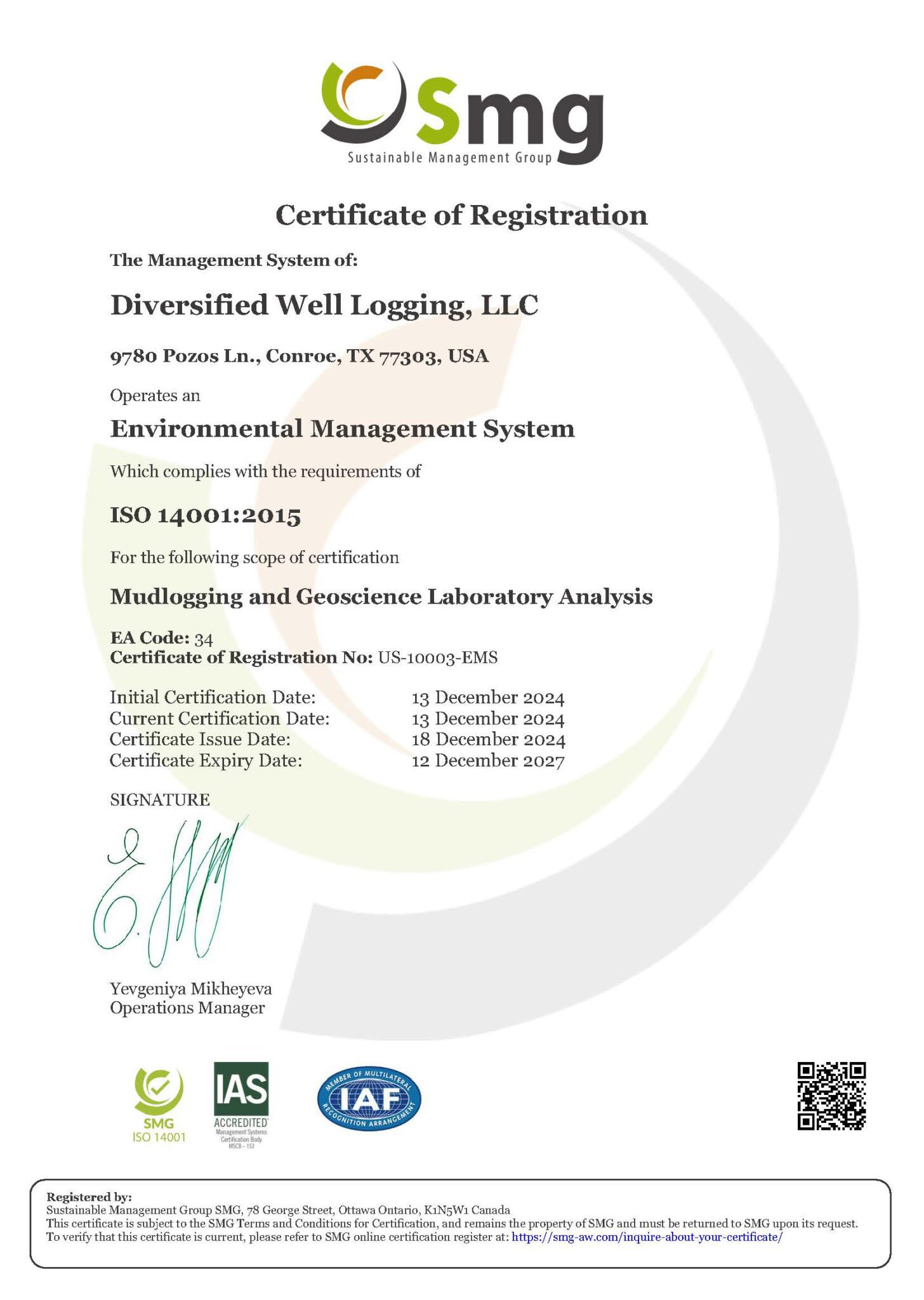 QHSE - Diversified Well Logging